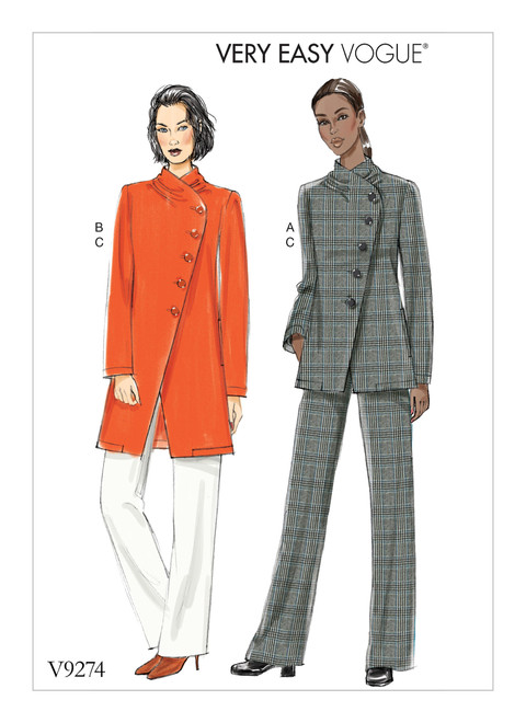 Vogue Patterns Misses' Asymmetrical Jacket, and Pull-On Pants - Your ...